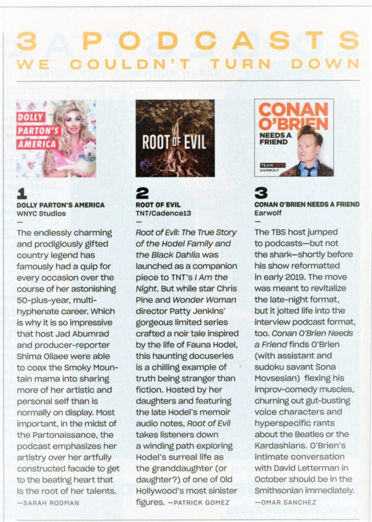 Entertainment Weekly Magazine (January 2020 edition) Names "Root Of ...