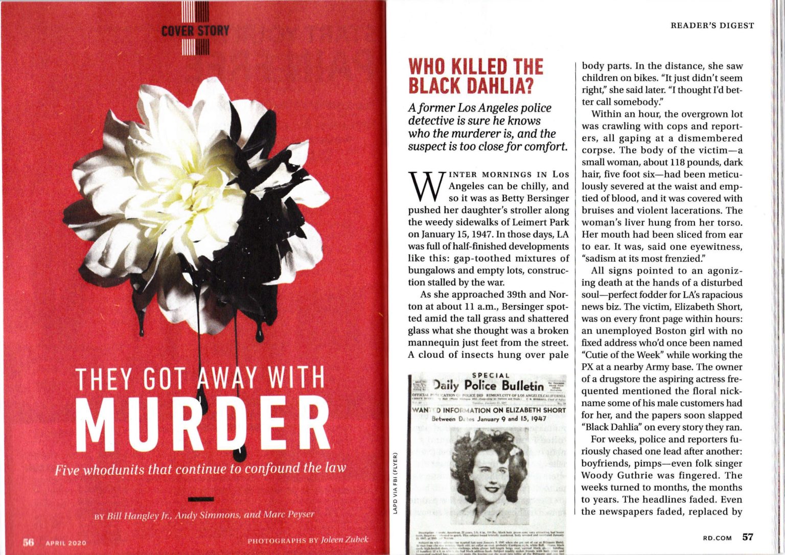 Recommended Reading: Reader's Digest April 2020 Cover Story "UNSOLVED ...