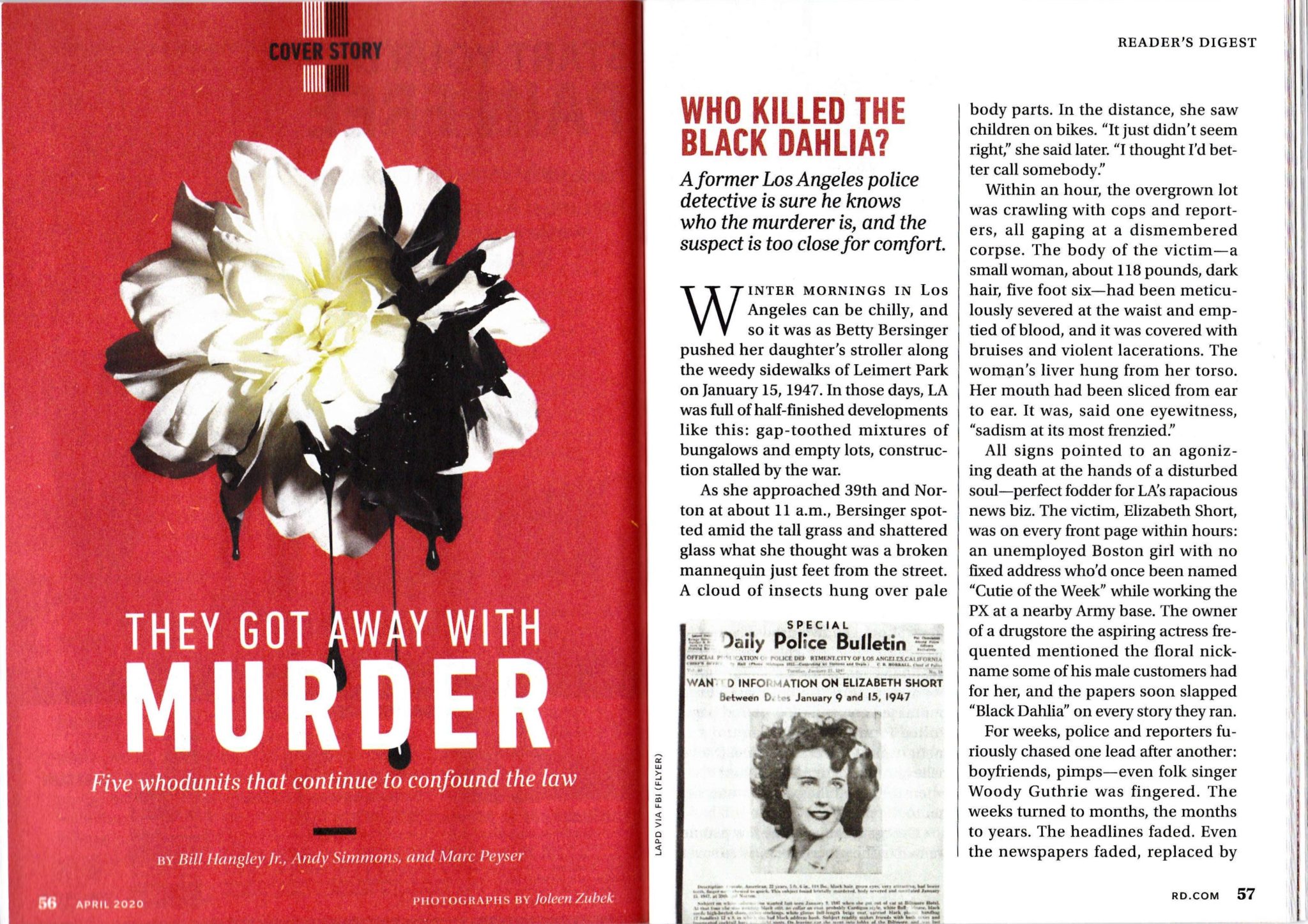Recommended Reading: Reader's Digest April 2020 Cover Story "UNSOLVED ...