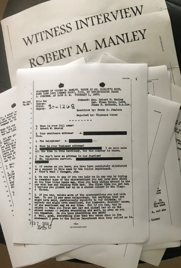 Never Before Published Robert "Red" Manley DA and LAPD Interview ...