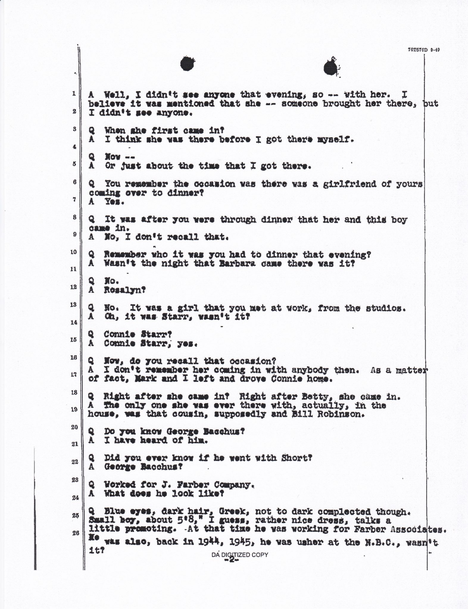 Update- 14th Witness Ann Toth Interview found in DA Secret Black Dahlia ...