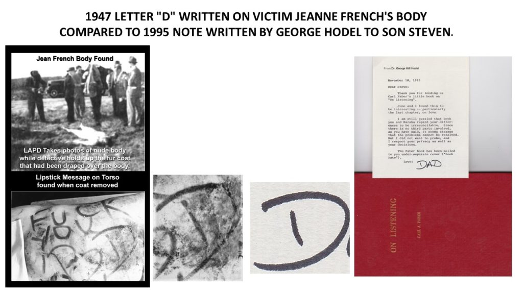 Handwriting Analysis- Newly discovered handwriting by Dr. George Hodel ...