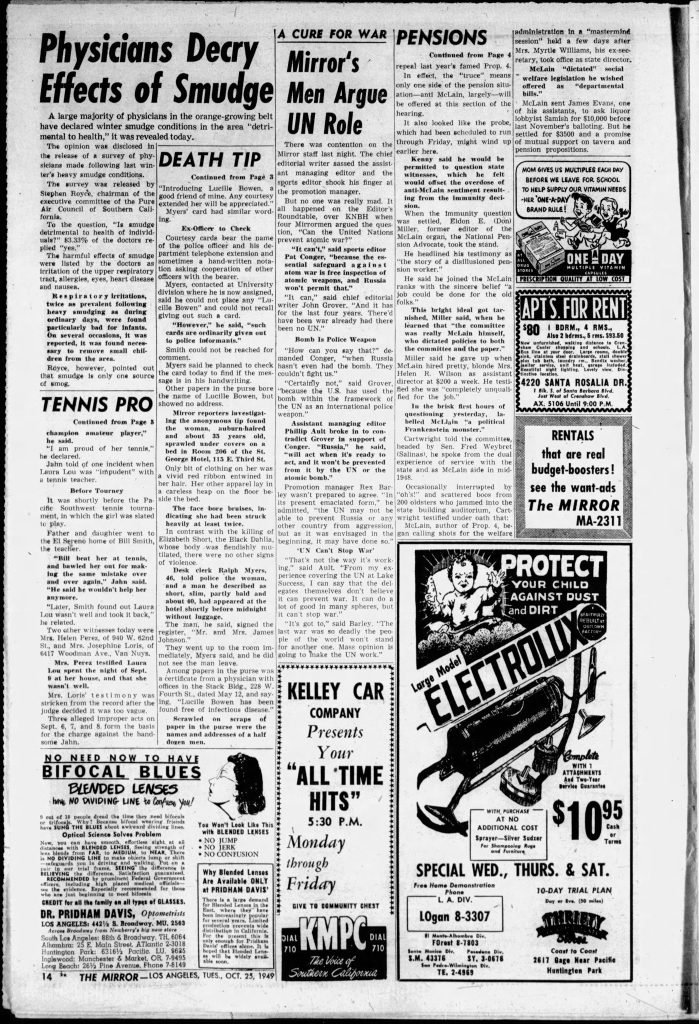 New Evidence In 1949 Suspected Black Dahlia Murder of Victim Lucille ...