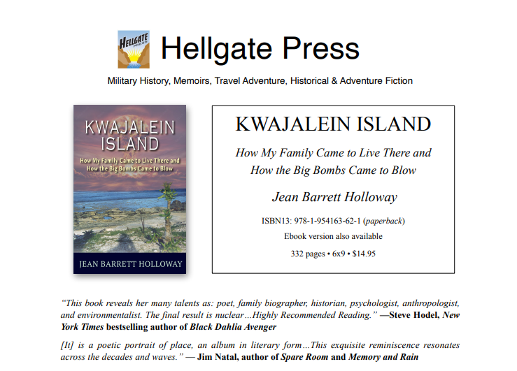 Author/Poet Jean Barrett Holloway Publishes Her Newest Book, KWAJALEIN ...