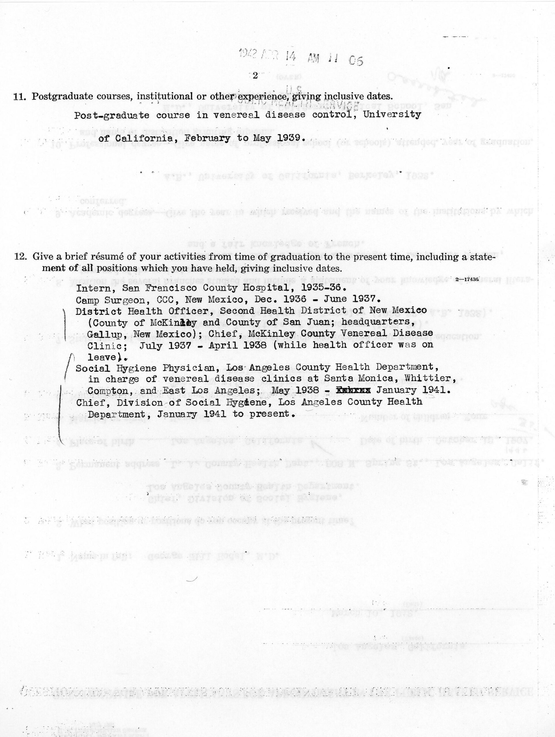 Dr. George Hill Hodel Documentation as "Camp Surgeon" at CCC (Civilian ...