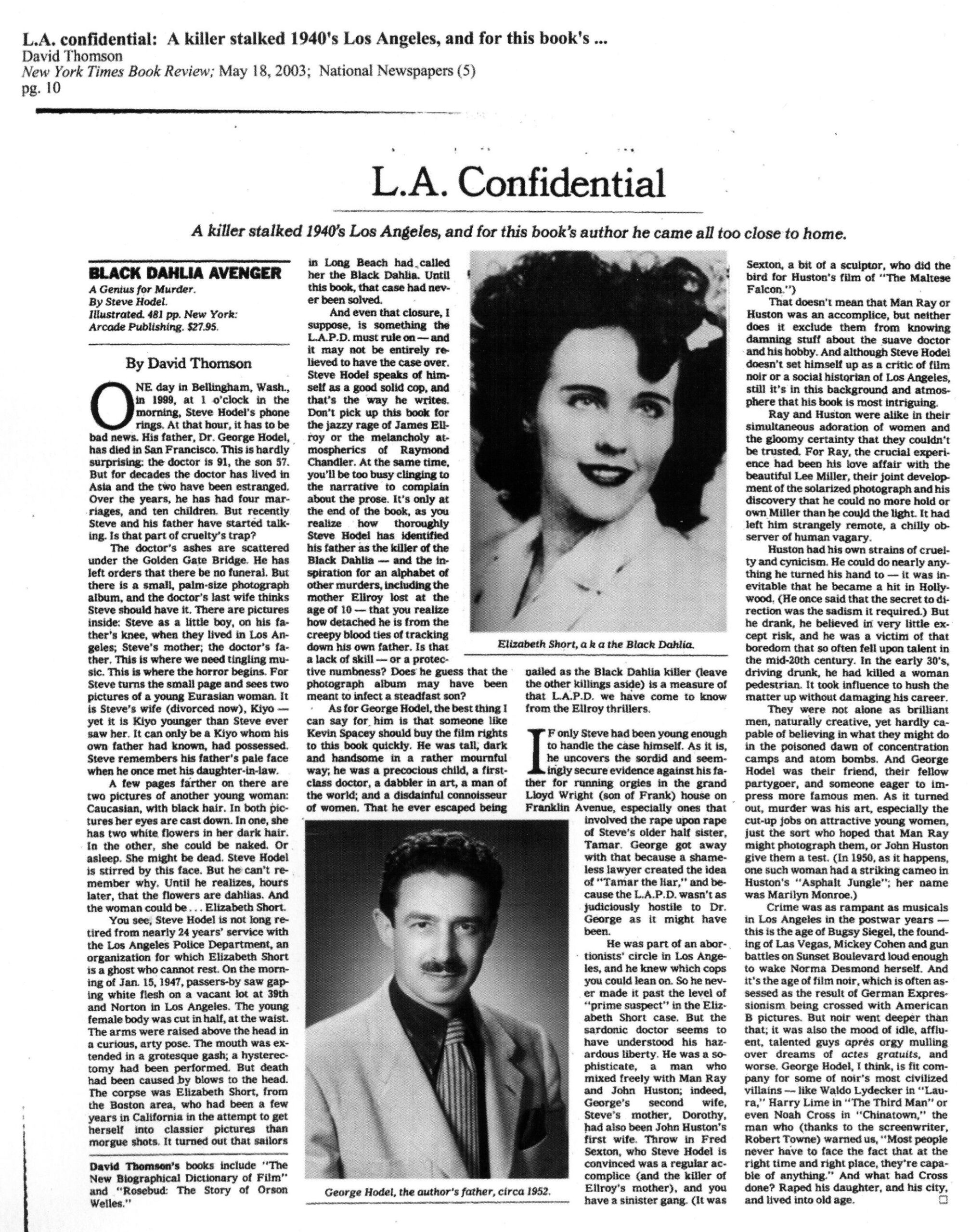 David Thomson, Author, Film Critic-Historian Extraordinaire Thank You ...