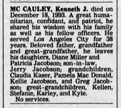 1949 LAPD Paid Police Informant Glenn Martin Letter Confirms Dr. George ...