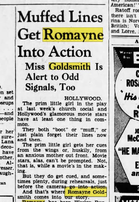 Romayne Goldsmith the "Mystery Woman" and Member of the Hollywood ...